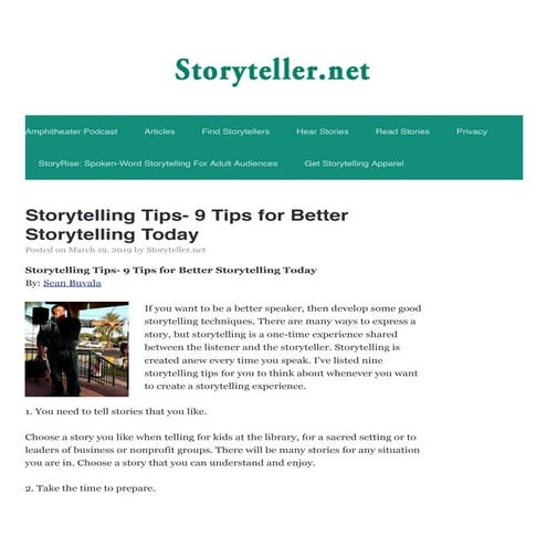 Storytelling Tips- 9 Tips for Better Storytelling Today | PDF