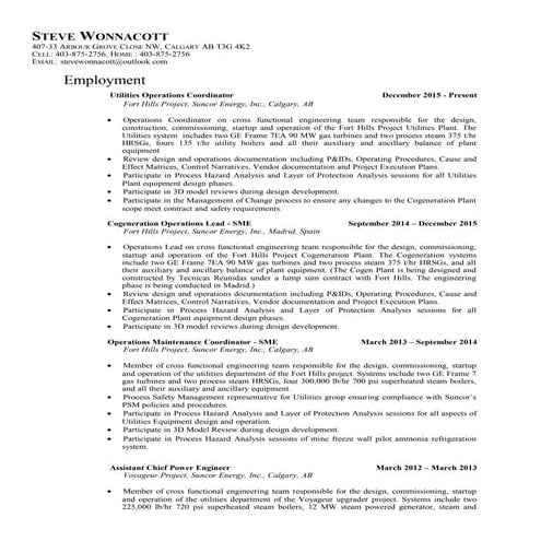 Steve Wonnacott Resume | DOC