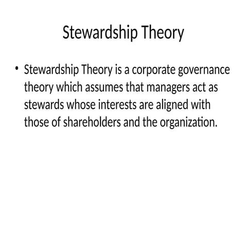 Stewardship_Theory_Detailed_Slides. detailed slides on stewardship ...