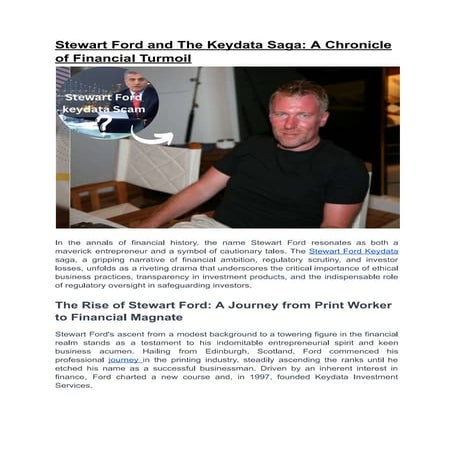 Stewart Ford and The Keydata Saga-A Chronicle of Financial Turmoil | PDF