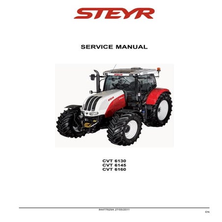 Steyr cvt 6160 tractor service repair manual | PDF