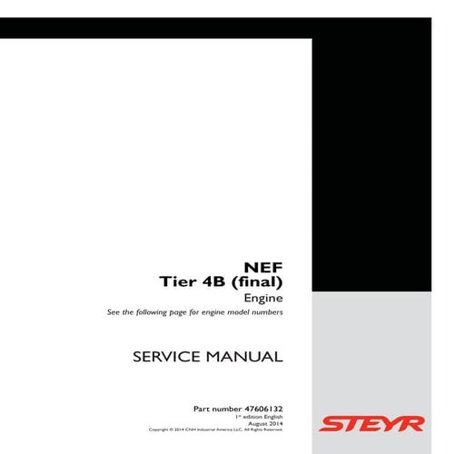 Steyr F4 Hfe613g Tier 4b Final Engine Service Repair Manual Pdf