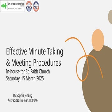 Minute Taking and Basic Meeting Procedures | PPT