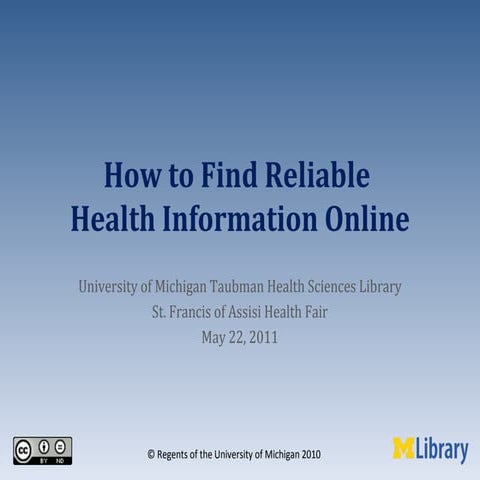 Finding Reliable Health Information Online: MedlinePlus ...