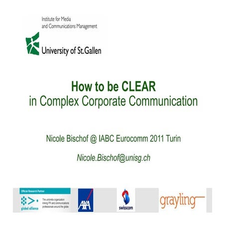 Complex to Clear Project - University of St Gallen | PPT