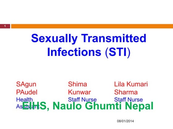 Sexually Transmitted Infections (STI’s) Presented By Theresa Lowry ...