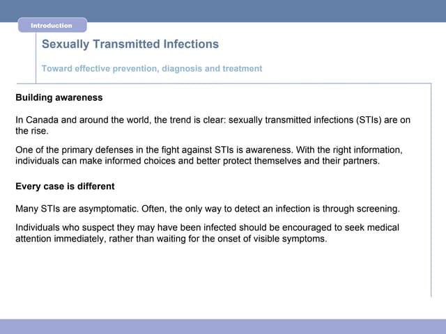 Sexually Transmitted Infections (STI’s) Presented By Theresa Lowry ...