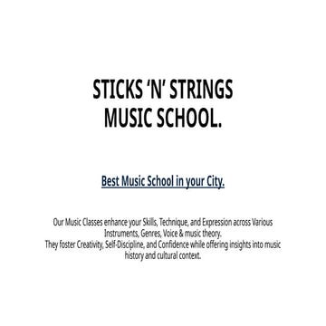 sticks 'n' strings music school - drums classes in hanamkonda | PPTX