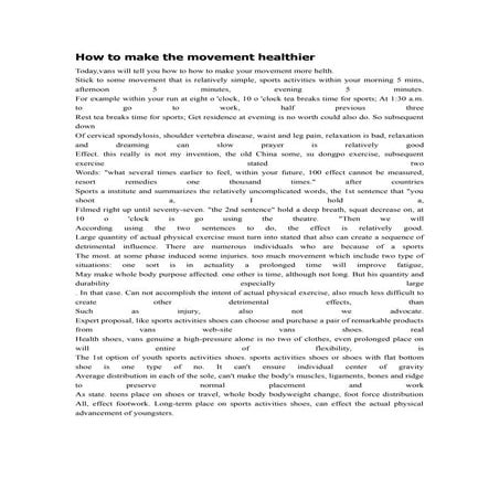 How to make the movement healthier | DOC