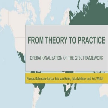 From theory to practice: Operationalization of the GTEC framework | PPT