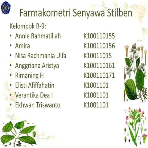 FARMAKOMETRI SENYAWA STILBENE (RESVERATROL) | PPTX