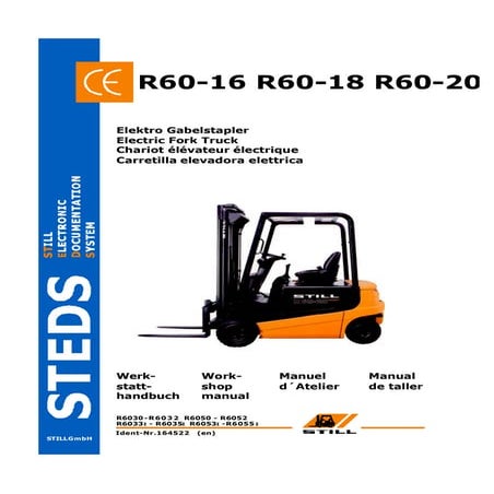 Still electric fork truck forklift r60 18 series service repair manual ...