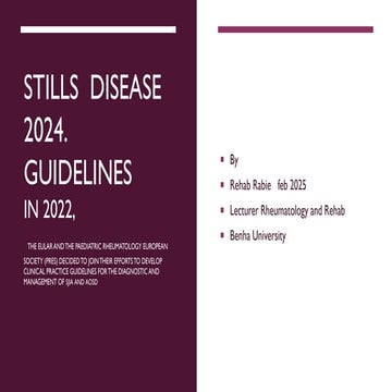 Still's disease & Macrophage activation syndrome Dr Rehab Rabea ...