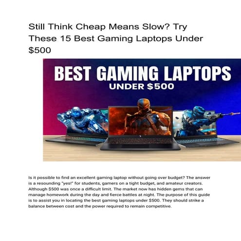 Still Think Cheap Means Slow_ Try These 15 Best Gaming Laptops Under ...