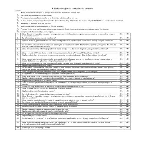 Stiluri de invatare | PDF