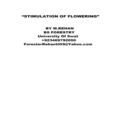 Stimulation of flowering | PDF