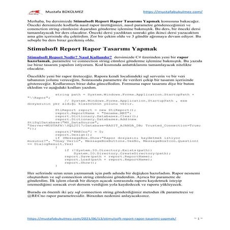 Stimulsoft Report Rapor Tasarimi Yapmak | PDF