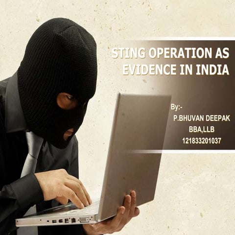 Sting operation as evidence in india | PPTX
