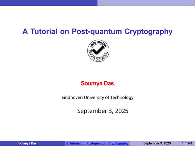Post Quantum Cryptography: Technical Overview | PDF
