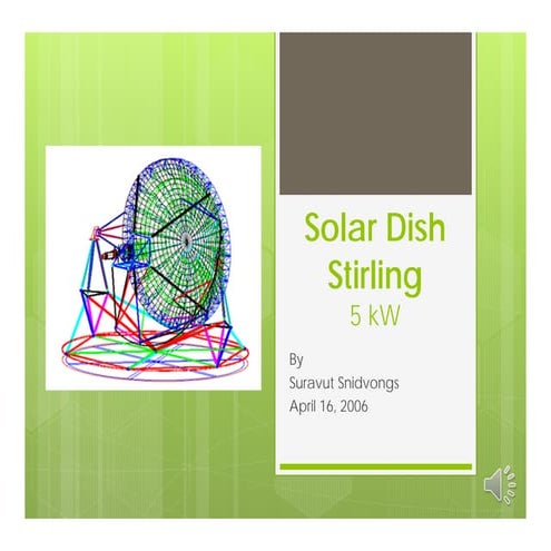 Solar Dish Stirling Engine 5 kW Thailand, 2004 | PDF