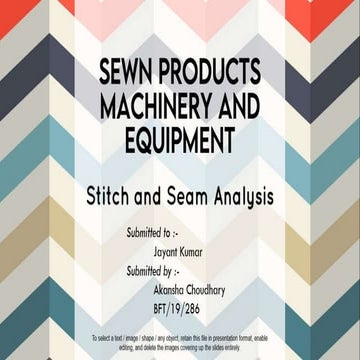 Stitch and seam analysis of Knitted and Woven Garment | PPTX