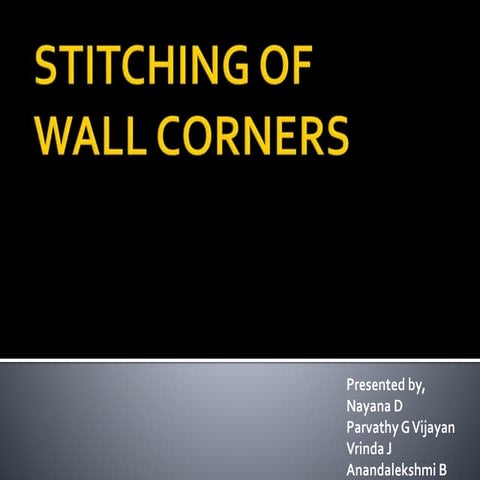 Stitching of wall corners and use of tie rods | PPTX