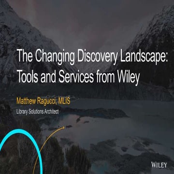 PSP 2018 - The Changing discovery landscape: Tools and services from ...