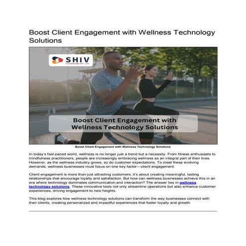Transform Wellness with Tech: Boost Engagement | PDF