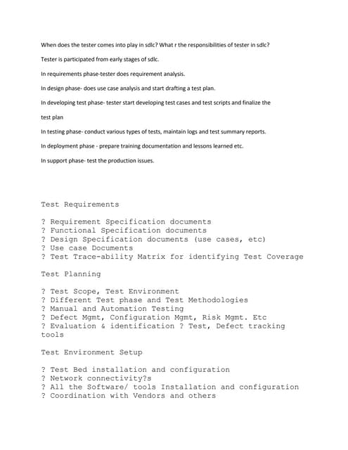 Software testing life cycle | PPTX
