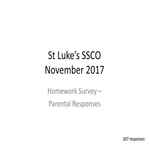 St Luke's ssco parent survey homework | PPT