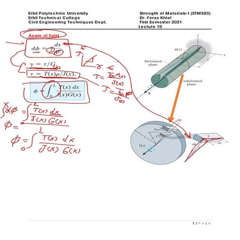 Angle of Twist lecture 10 | PDF
