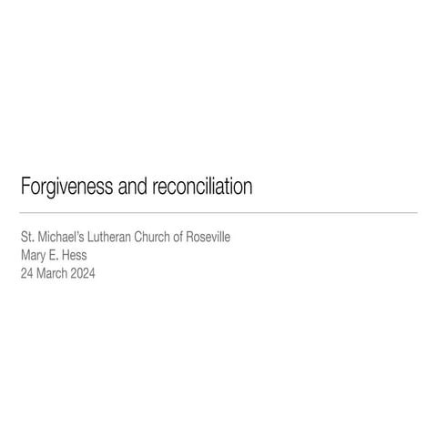 Forgiveness and reconciliation: Christian faith | PDF