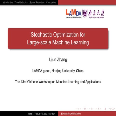 Stochastic Optimization For Large Scale Learning Ppt