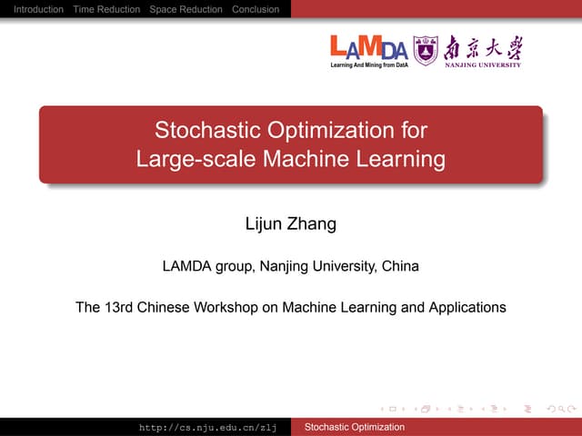 Stochastic Optimization For Large Scale Learning Ppt