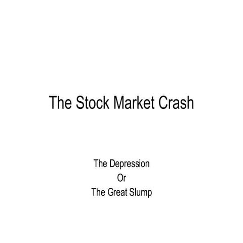 Stock Market Crash | PPT