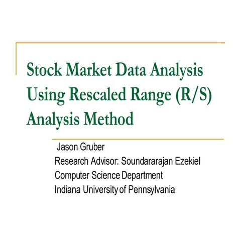 Stock Market Data Analysis Using Rescaled Range | PPT