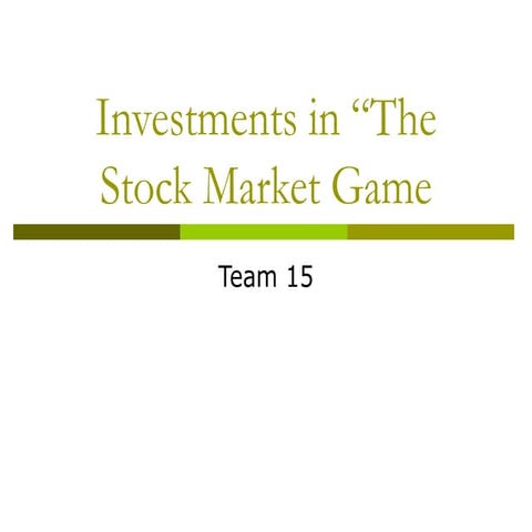 Stock Market Game Powerpoint | PPTX