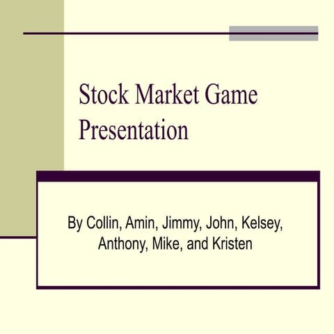 Stock Market Game Presentation | PPT | Business | Business and Finance