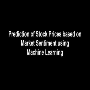 Stock Price Prediction using sentiment analysis in deep learning | PPTX | Business | Business ...