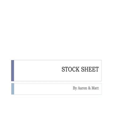 Stock Sheet | PPT