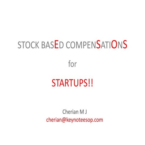 Stock based compensations design for startups | PDF