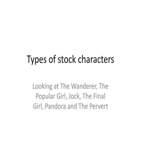 Stock characters | PPT