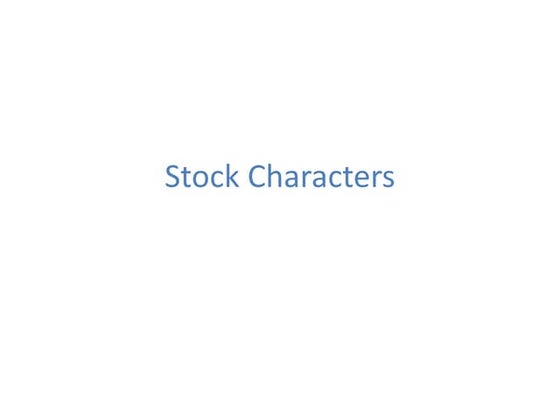 Stock characters in horrors! | PPTX