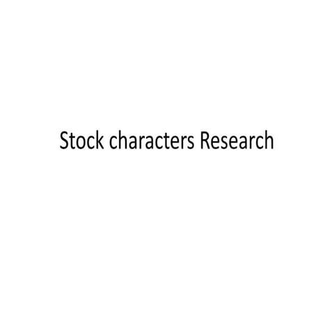Stock characters in horrors! | PPTX