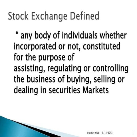 Stock exchange | PPTX | Stocks and Bonds | Personal Investing