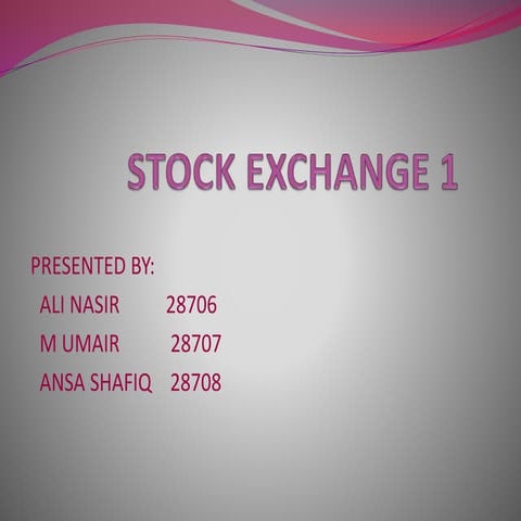 Stock exchange | PPT