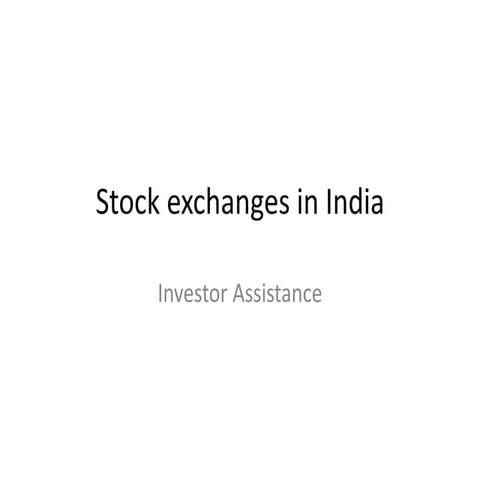 Stock exchanges in india | PPTX