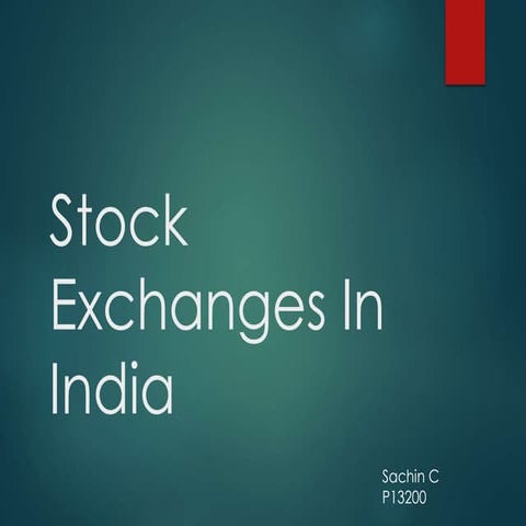 Stock exchanges of india | PPTX