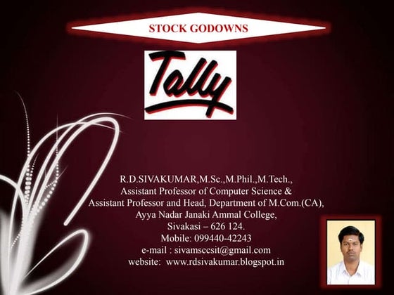 DISPLAY OF GODOWNS - R.D.Sivakumar | PPT