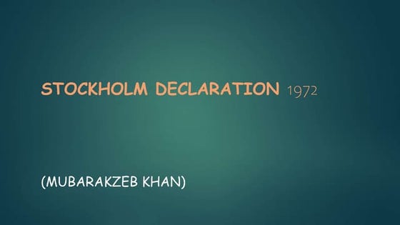 stockholm conference on environment 1972 | PPT